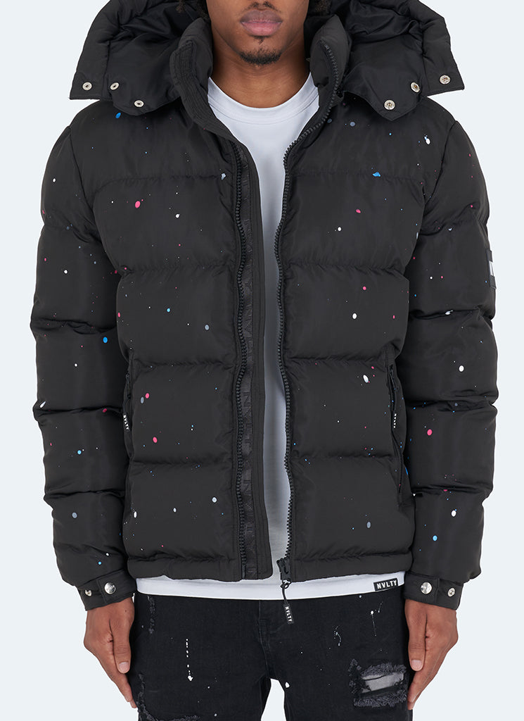 NVLTY - Paint Puffer Jacket - Black – N V L T Y