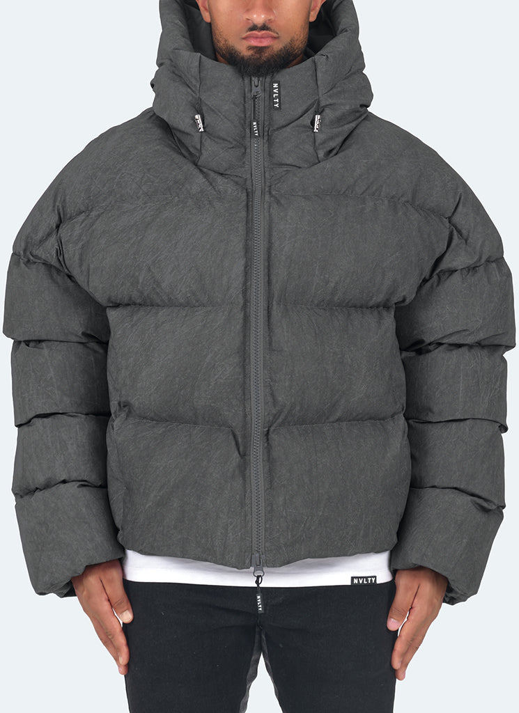NVLTY - Vintage Puffer Jacket - Washed Black – N V L T Y