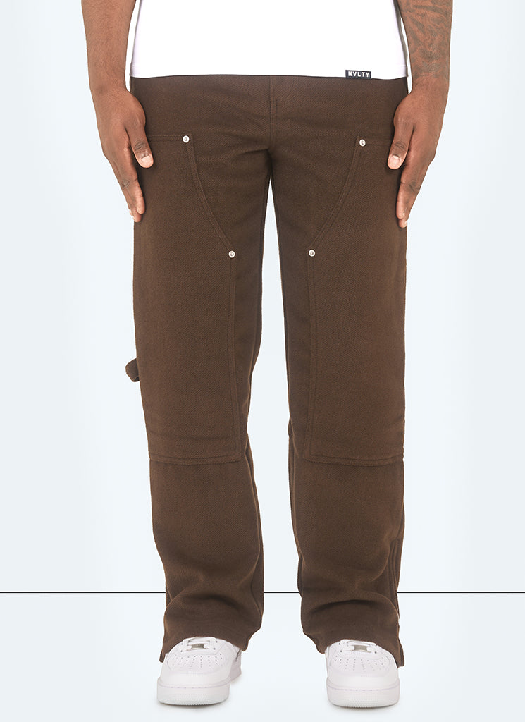 Heavyweight Wool Carpenter Rivet Pants - Brown – N V L T Y