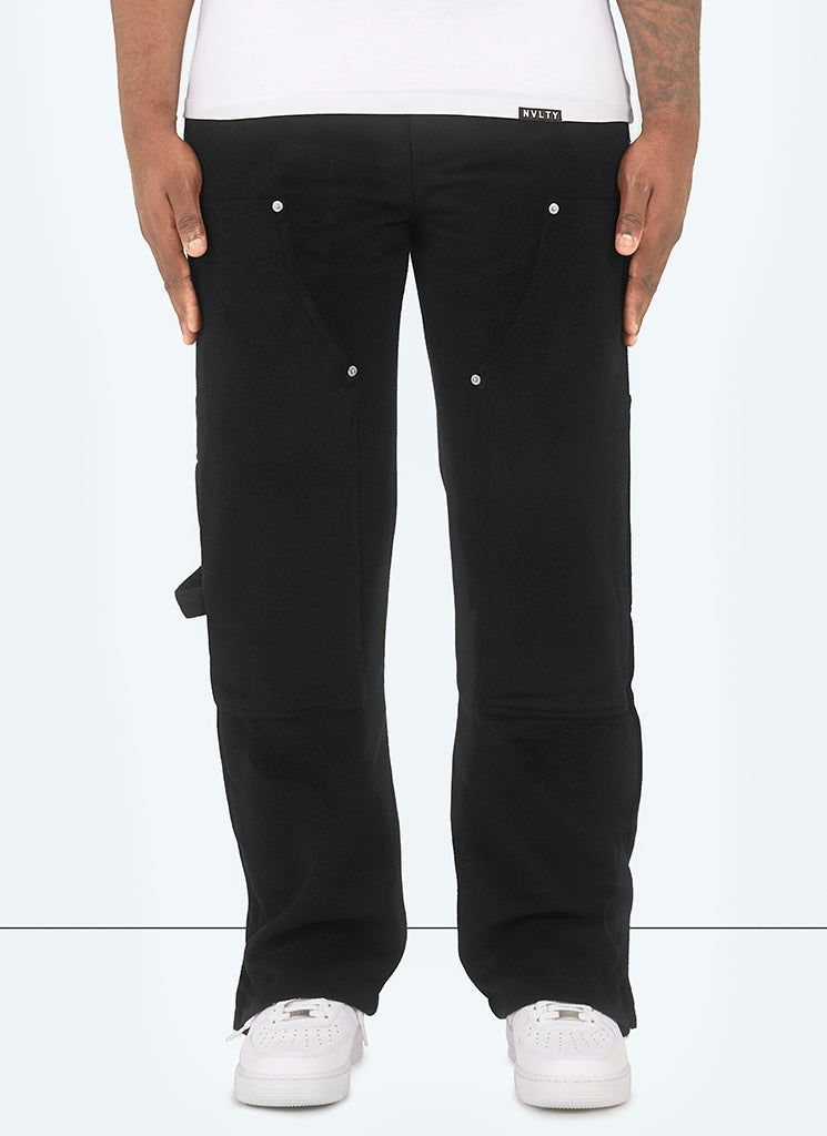 Heavyweight Wool Carpenter Rivet Pants - Black – N V L T Y