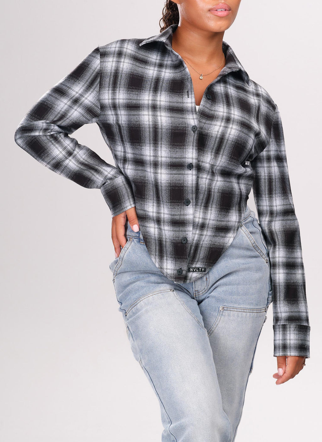 NVLTY - Womens Corset Flannel - Black – N V L T Y
