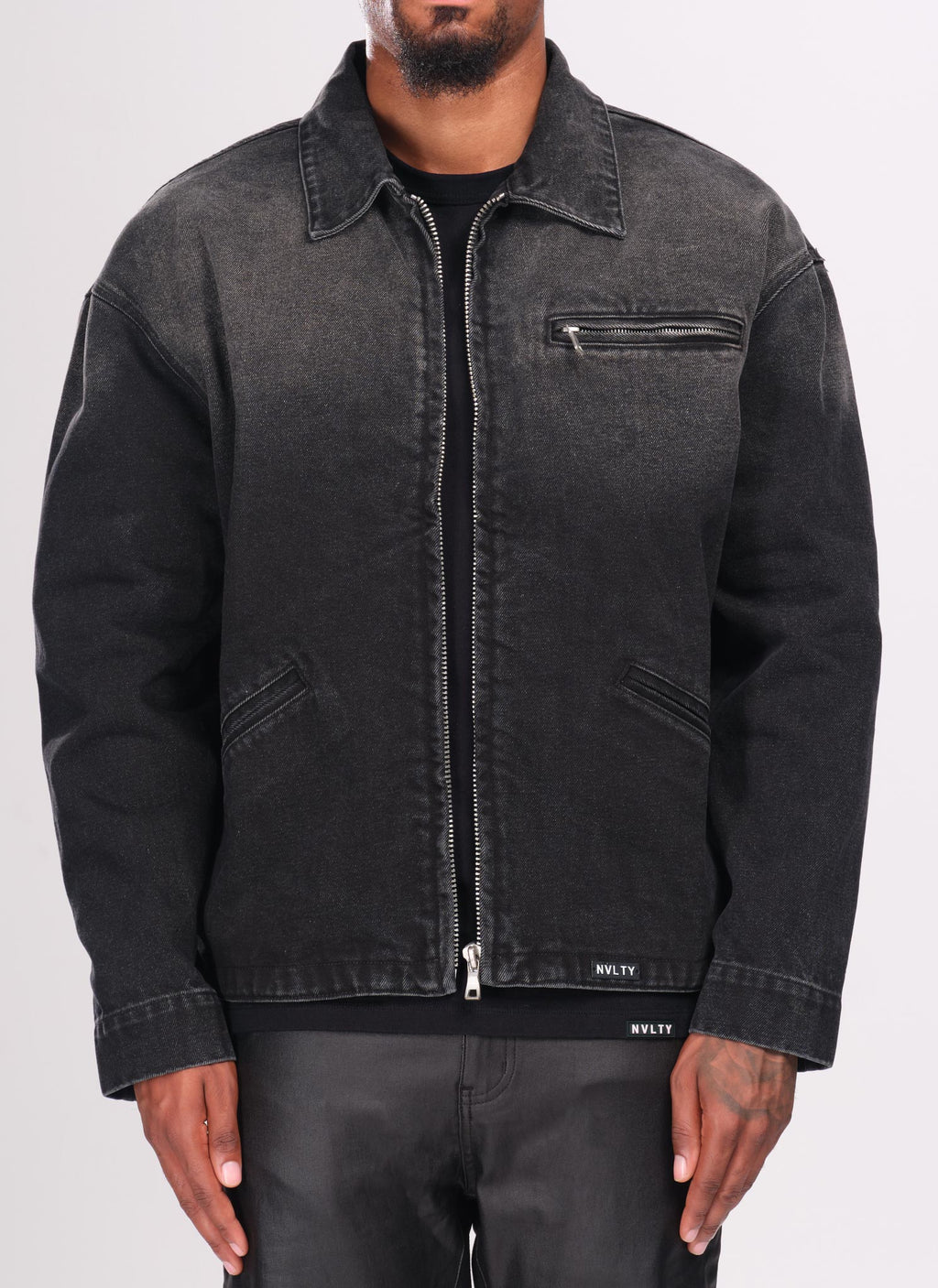 Vintage Deep Fade Denim Jacket - Black – N V L T Y
